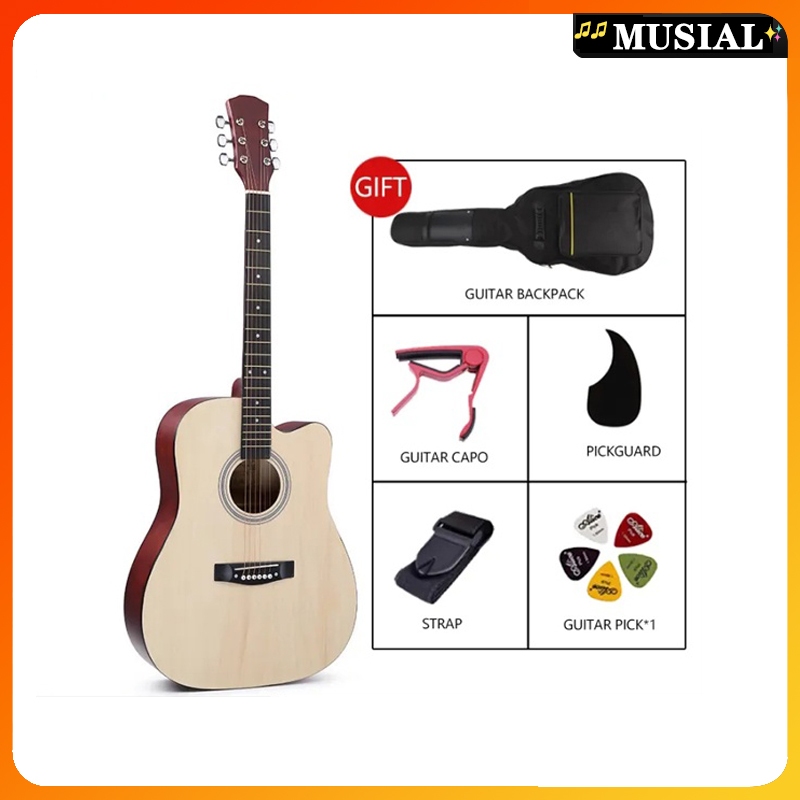 41-inch Low action Guitar Acoustic Folk Guitar 41 Inch Full Size ...
