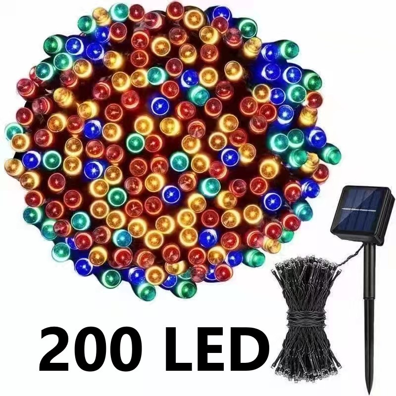 MABUHAY STAR Solar 200 led string fairy light party outdoor Christmas ...