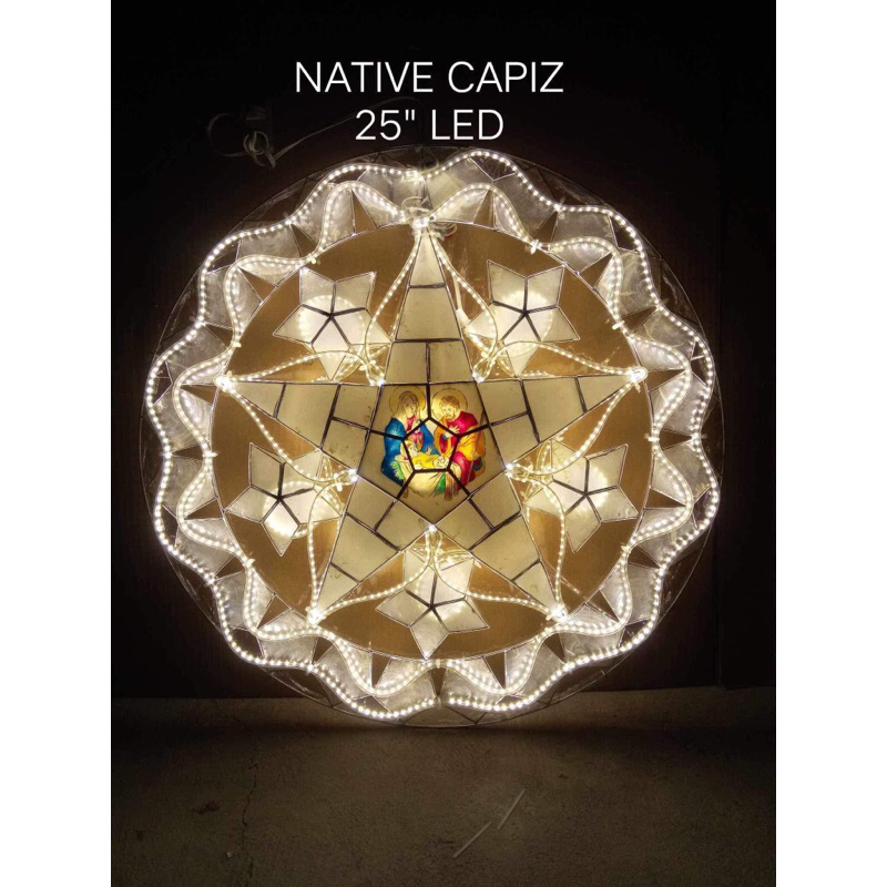 25 inches Native Capiz Parol with Holy Family on hand ship agad ...