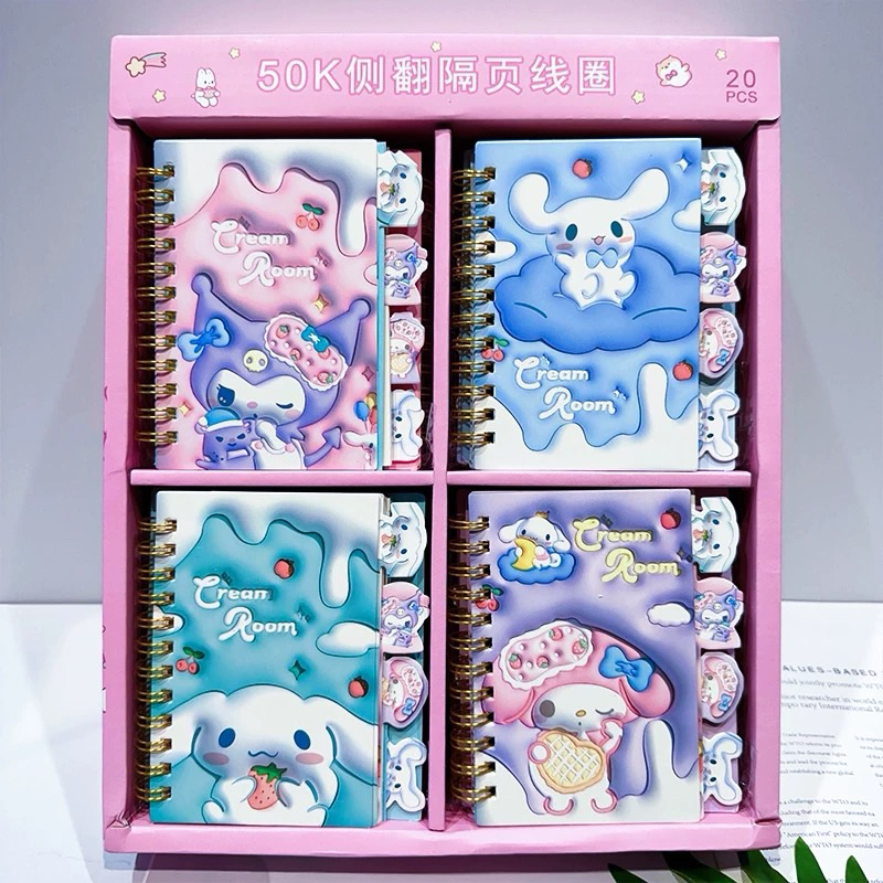 60 Sheets Cute Cartoon 3D Small Coil Book Students Cute Little Notebook ...