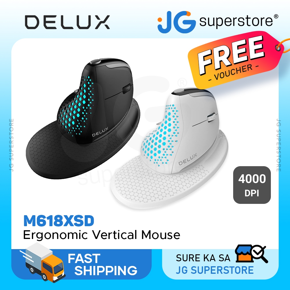 Delux M618XSD Seeker Wired / Wireless Bluetooth Vertical Mouse w ...