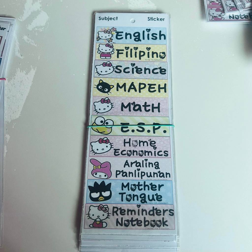 SUBJECT LABEL STICKER / Notebook Subject Stickers 10 Pieces/card ...