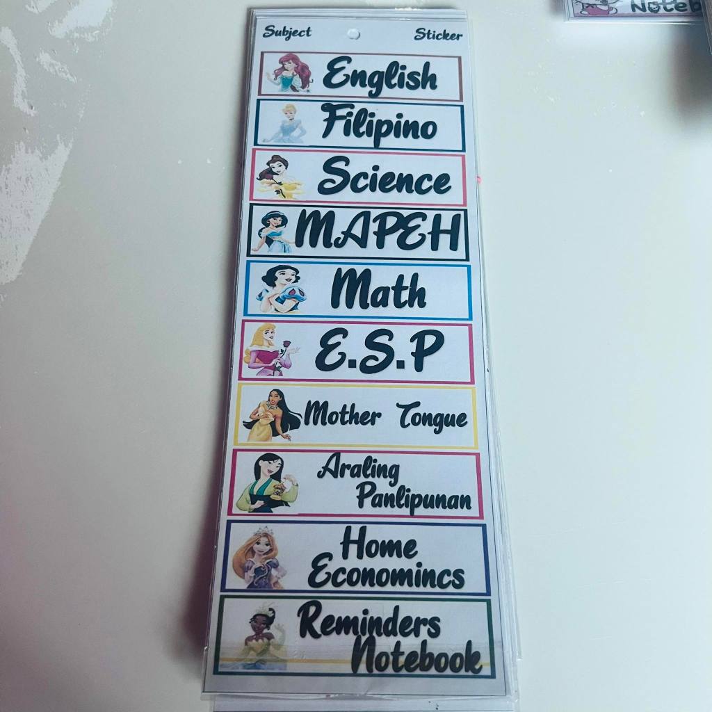 SUBJECT LABEL STICKER / Notebook Subject Stickers 10 Pieces/card ...