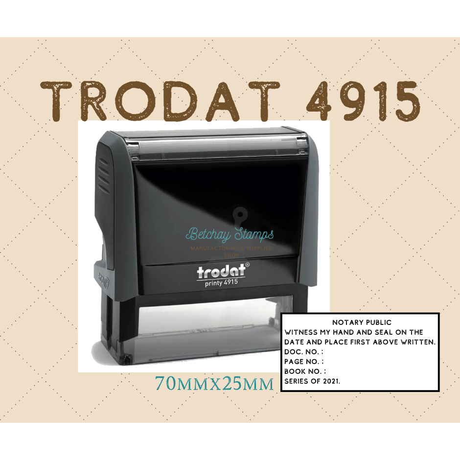 Betchay Stamp Trodat 4915 For Notary Public and Office used with LOGO's ...