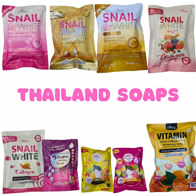 AUTHENTIC THAILAND SOAPS SNAIL WHITE, 8888 SOAPS | Shopee Philippines