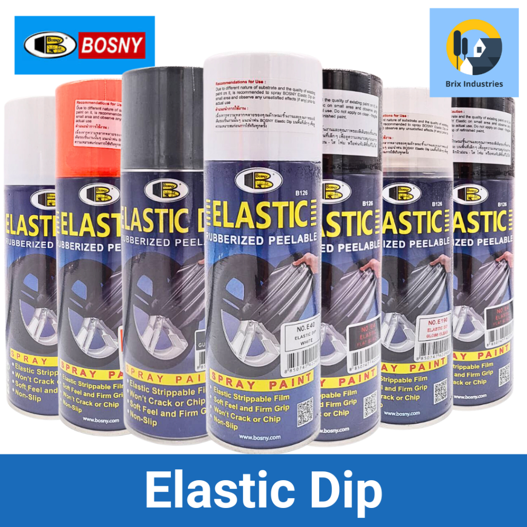 Bosny Elastic Dip Rubberized Peelable Spray Paint Elastidip Won't Crack ...
