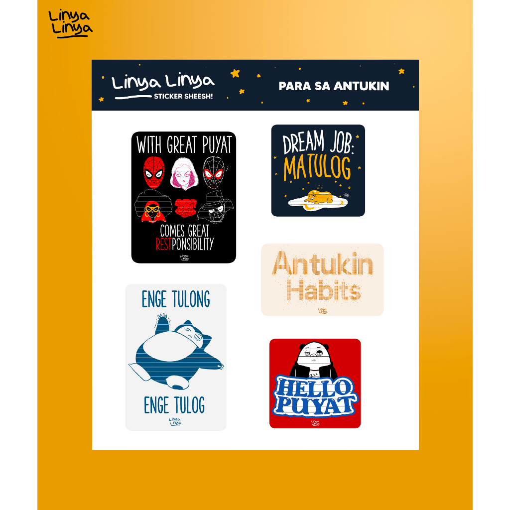 Linya-Linya Sticker Packs: Para Sa Antukin | Shopee Philippines