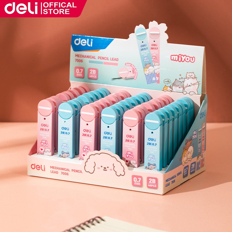Deli E7005/E7006 0.5/0.7mm Mechanical Pencil Lead 2B Movable Lead Core ...