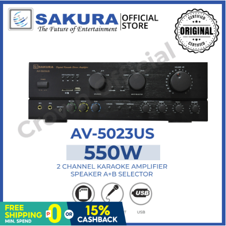 Sakura AV-5023UB 550W Karaoke Bluetooth Amplifier Or Music Videoke | Shopee Philippines