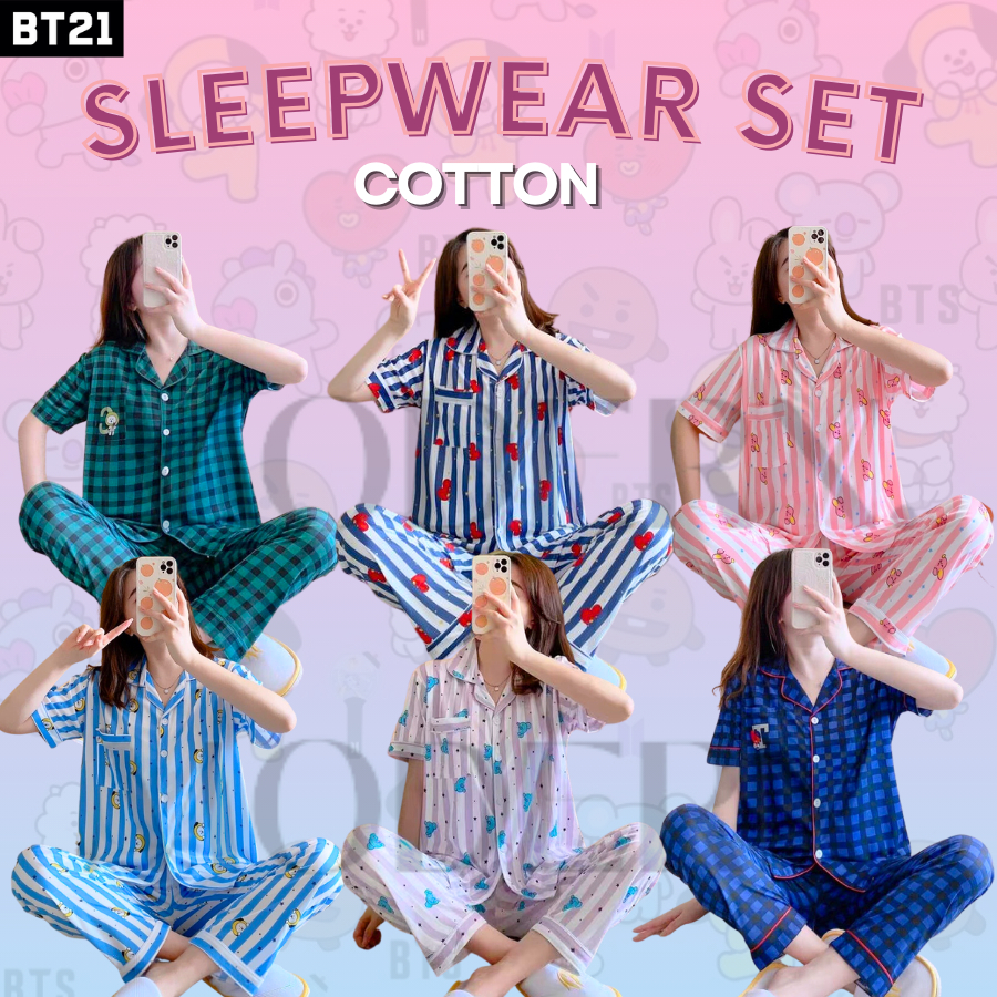 BTS Series Korean Terno Cotton Short Sleeves and Pajama Set (chimmy ...