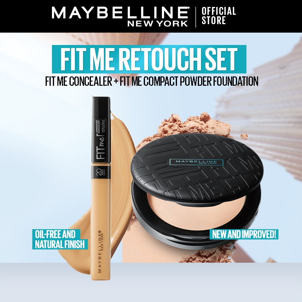 Maybelline Fit Me Retouch Set - Fit Me Compact Powder 120 + Fit Me ...