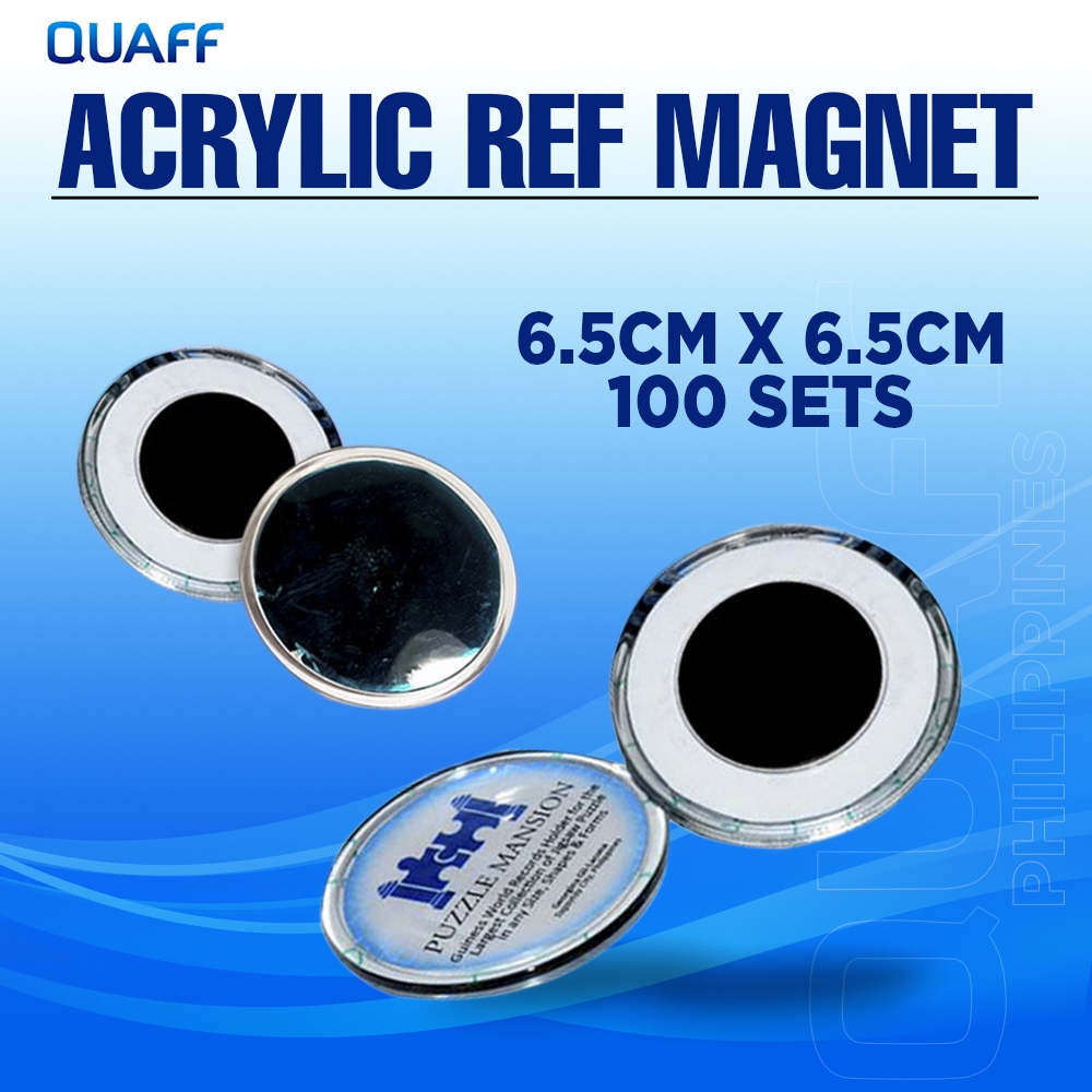 QUAFF Acrylic Magnet F52 Circle Photo Insert Ref Magnet (100 sets per ...