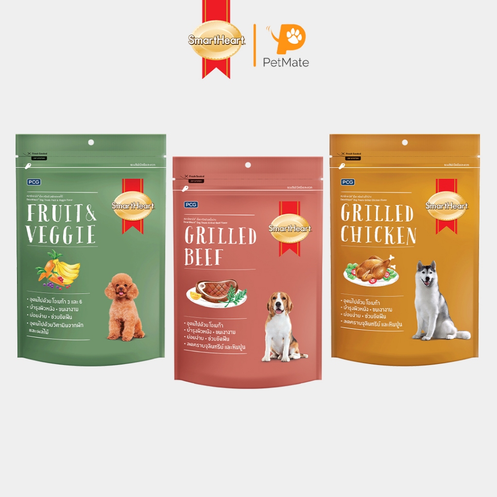 SmartHeart Dog Treat Fruit And Veggie Grilled Beef Chicken 100g ...