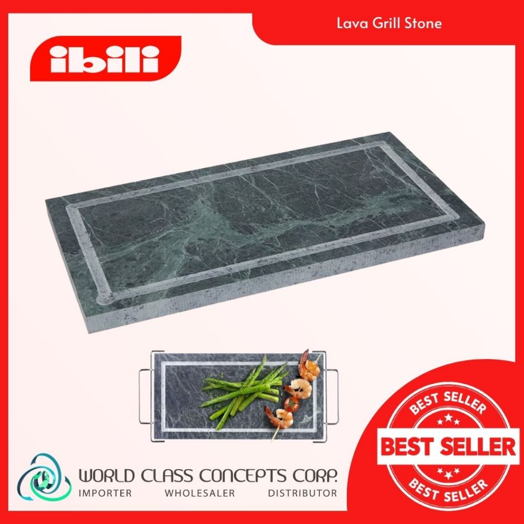 Ibili Grill Stone Grill Pan Grilled Stone BBQ Barbecue Cookware 37x18 ...