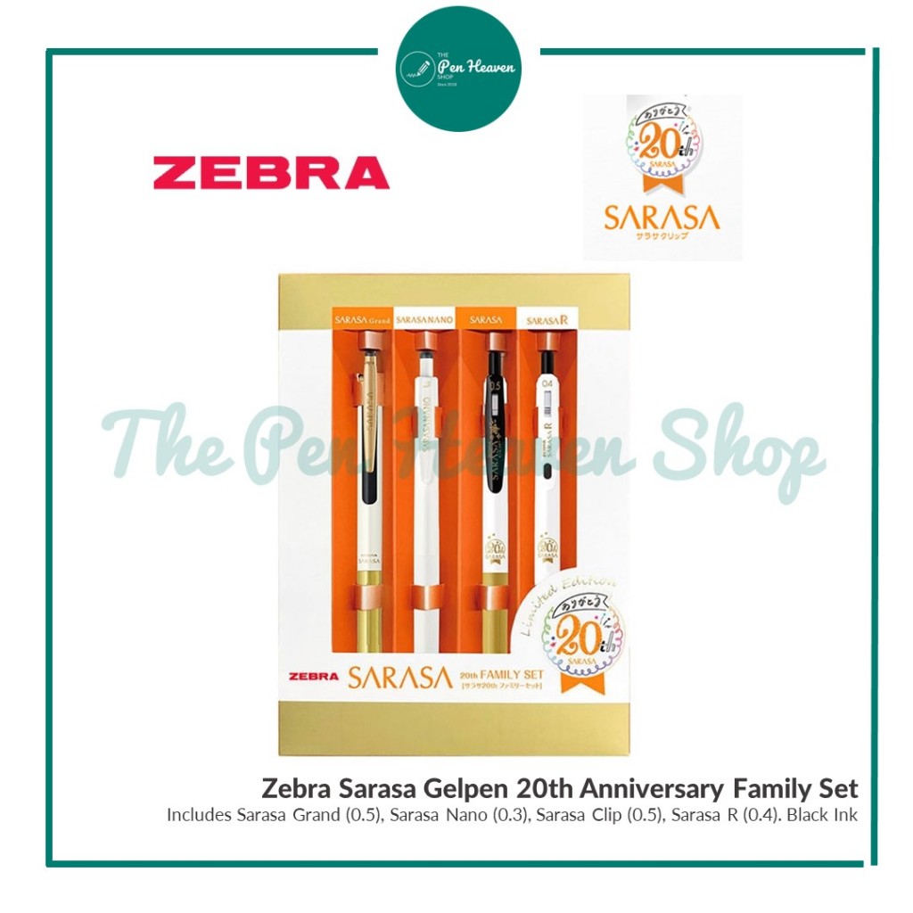 Zebra Sarasa Gelpen 20th Anniversary Family Set (Sarasa Grand, Sarasa ...
