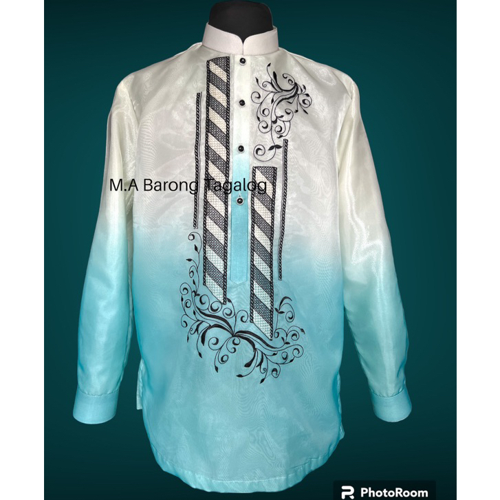 Barong Tagalog Monochromatic (aqua green,black,maroon,navy blue,royal ...