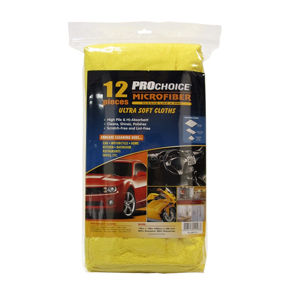 Microtex Prochoice Microfiber Ultra Soft Cloth (Yellow) x 12pcs 16" x ...