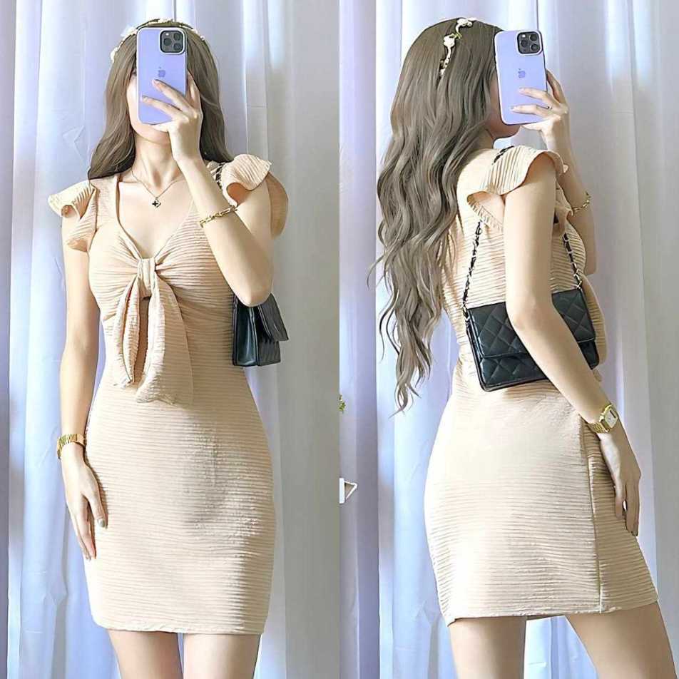 DBS MARIGOLD Bodycon Dress Bark Crepe Fabric FITS Small to Large Casual ...
