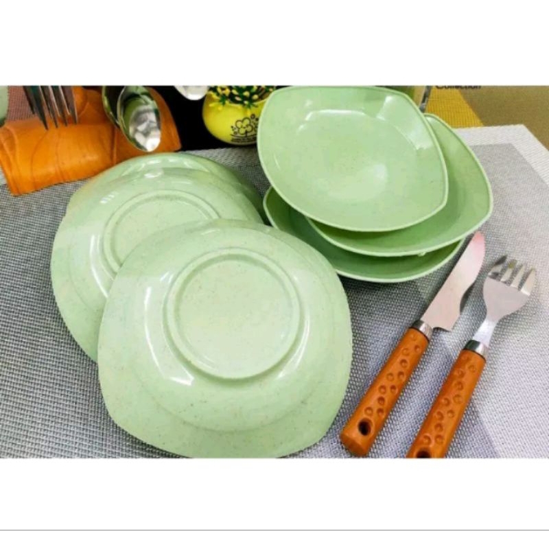 Square plastic tableware saucer plate 1pc 6 inches platito | Shopee ...
