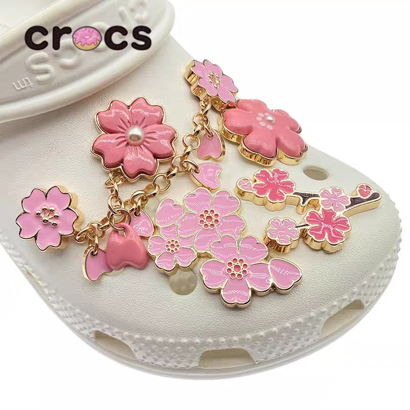 New Crocs Jibbitz Sakura Metal Pins for shoes bags High quality #cod ...