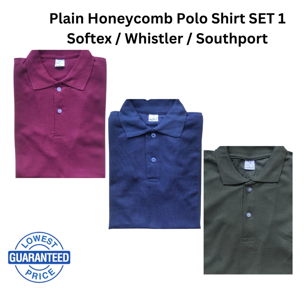 Polo Shirt Navy Blue, Maroon, Safari | Unisex | Honeycomb Fabric ...