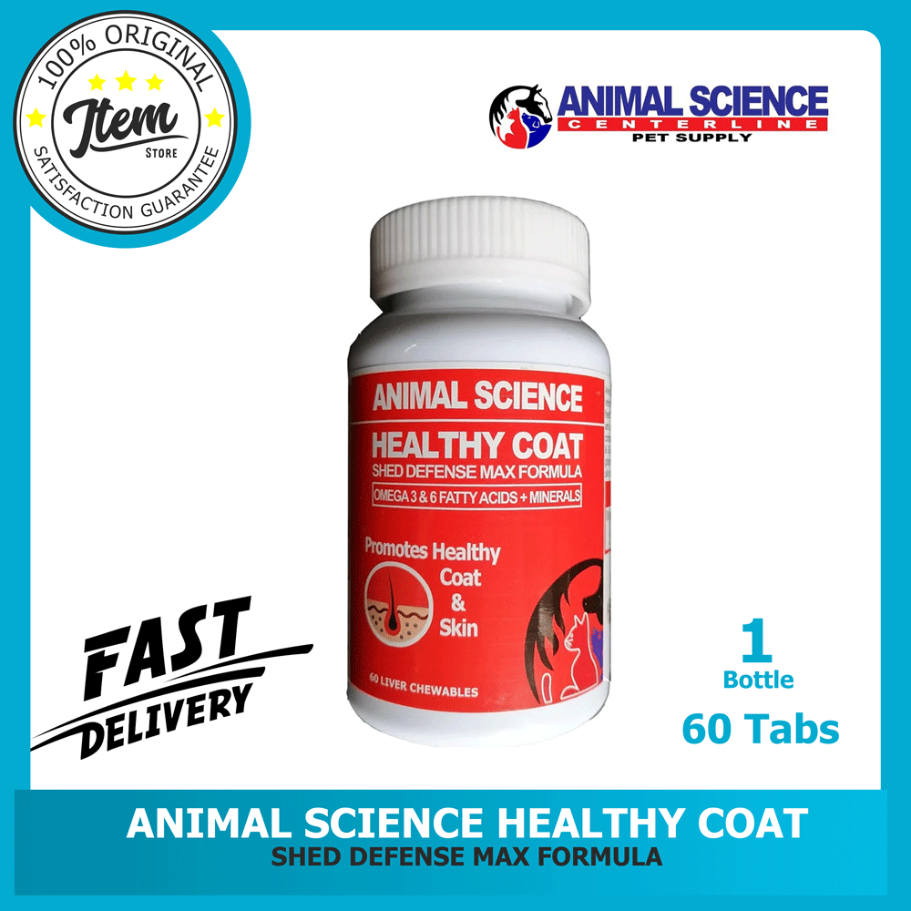 ANIMAL SCIENCE HEALTHY COAT SHED DEFENSE MAX FORMULA 60 LIVER CHEWABLES ...