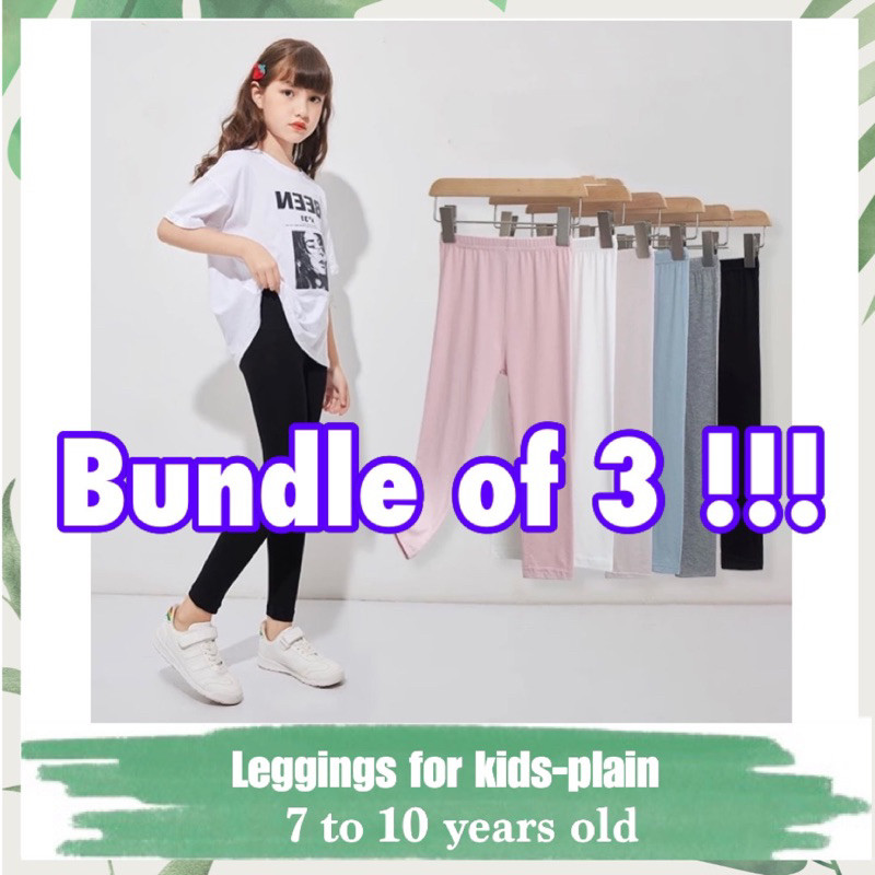 Bundle of 3‼️Leggings for Kids(7 to 10 years old) | Shopee Philippines