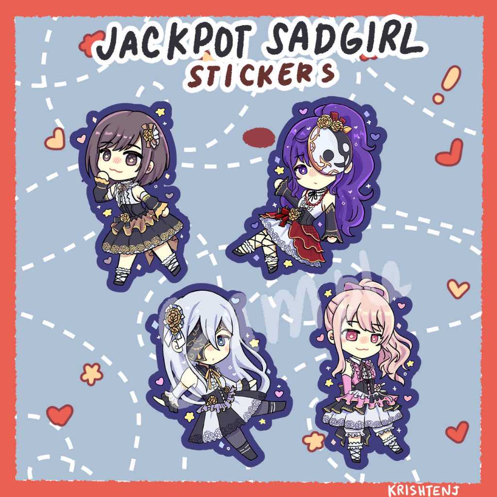 Project Sekai Nightcord At 25 Jackpot Sad Girl Glitter Vinyl Stickers