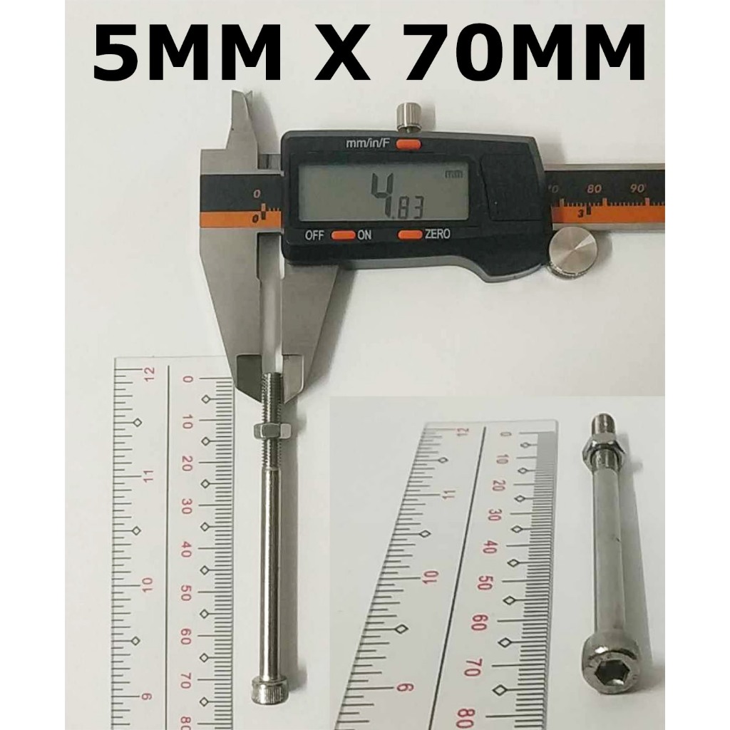 SS ALLEN BOLT 5MM X 70MM WITH 1 PIECE NUT STAINLESS STEEL ...