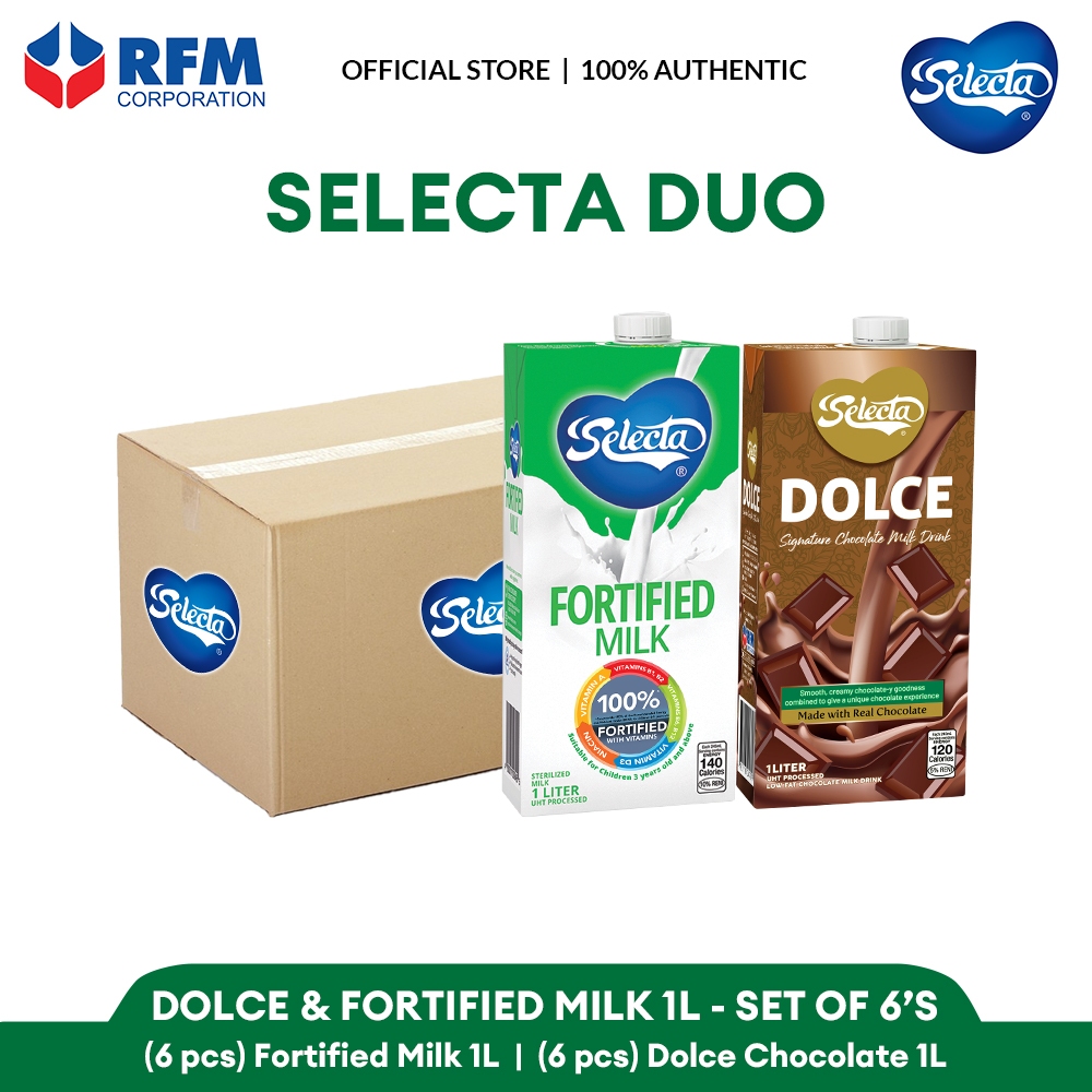 Selecta Duo - Dolce Chocolate Milk Drink & Fortified Milk 1L (Set of 6s ...