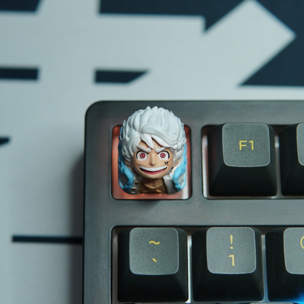 One Piece Luffy Gear 5 artisan keycaps 3d printed mechanical keyboard ...