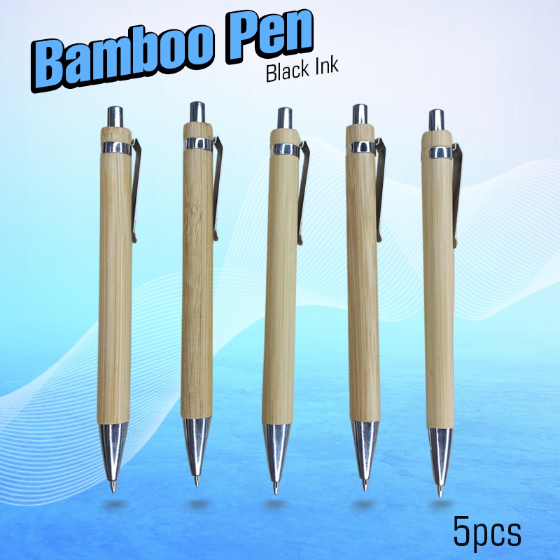 5pcs - Bamboo Pen 1mm Line Weight Neutral Black Ink Refill Ballpen ...