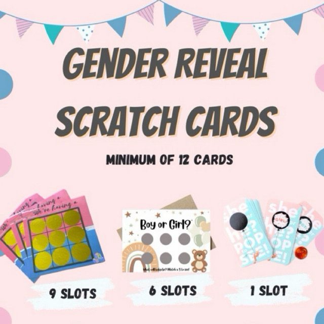 12pcs Gender Reveal Scratch Cards NEXT DAY SHIP OUT | Shopee Philippines