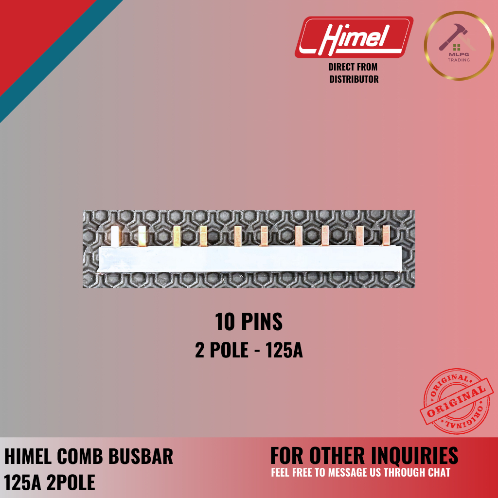 Himel Comb BusBar Pin-Type (125A 2Pole) (4, 6, 8, 10, 12,14,15, 16, 18 ...