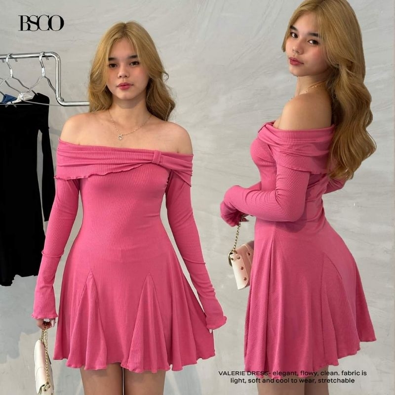 ONHAND BSCO VALERIE OFF SHOULDER LONGSLEEVE DRESS - KOREAN FASHION ...