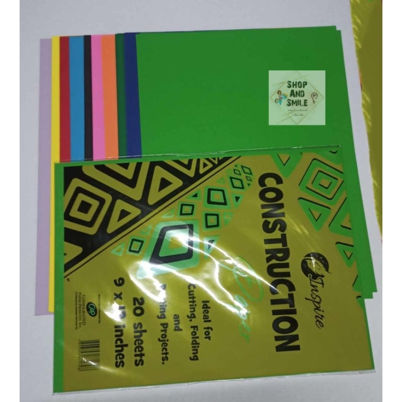 Construction paper assorted 20's 9x12 | Shopee Philippines