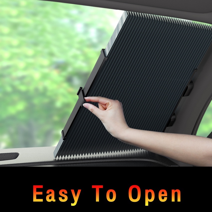 Retractable Suction Cup Car Front Sun shade Windshield Cover Sun Shade ...