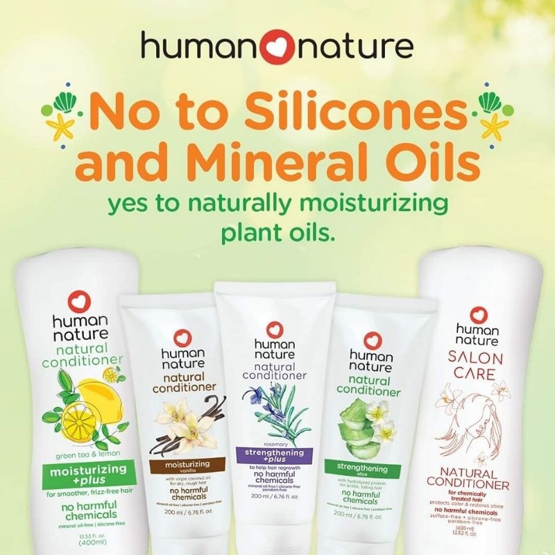 ♥️Human Nature Natural Conditioner 200ml & 400ml (7 variants) | Shopee ...