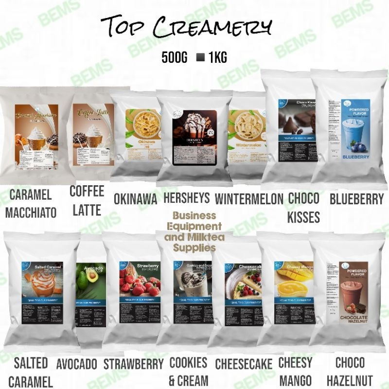 Top Creamery Milktea Frappe Flavor Powder 500g | Shopee Philippines