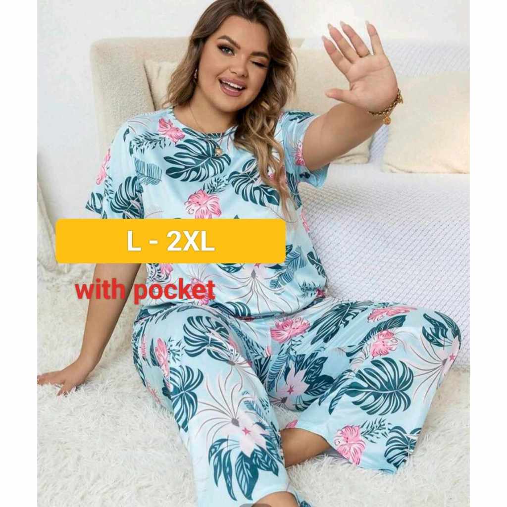 Terno PAJAMA PLUS SIZE SET ADULT SLEEPWARE LARGE TO XXL WITH POCKET ...