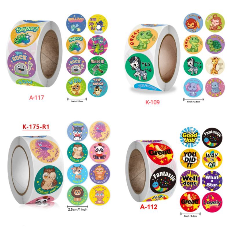 STICKER REWARD FOR STUDENT MOTIVATIONAL STICKER LABEL 500PCS | Shopee ...