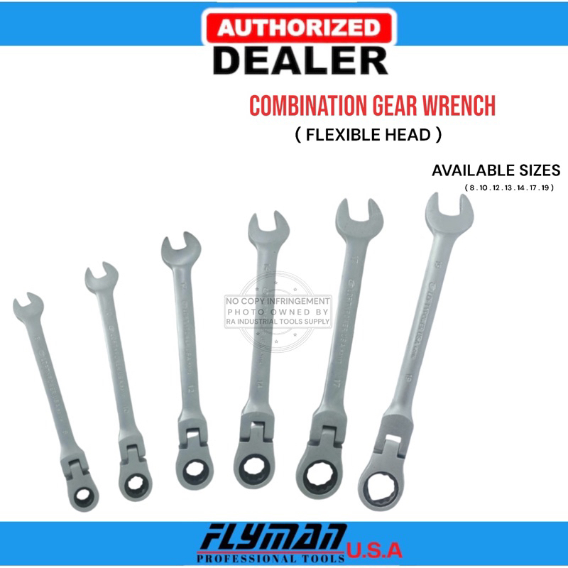 Flyman Tools Usa ( Combination Gear Wrench Flexible Head ) Sold Per ...