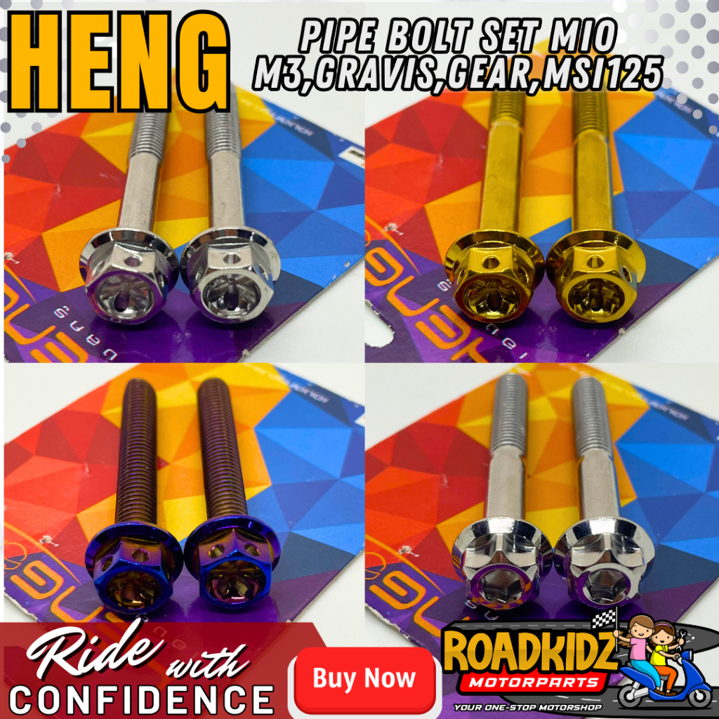 HENG PIPE BOLT SET 2PCS MIO M3/GEAR/MSI125/GEAR | Shopee Philippines