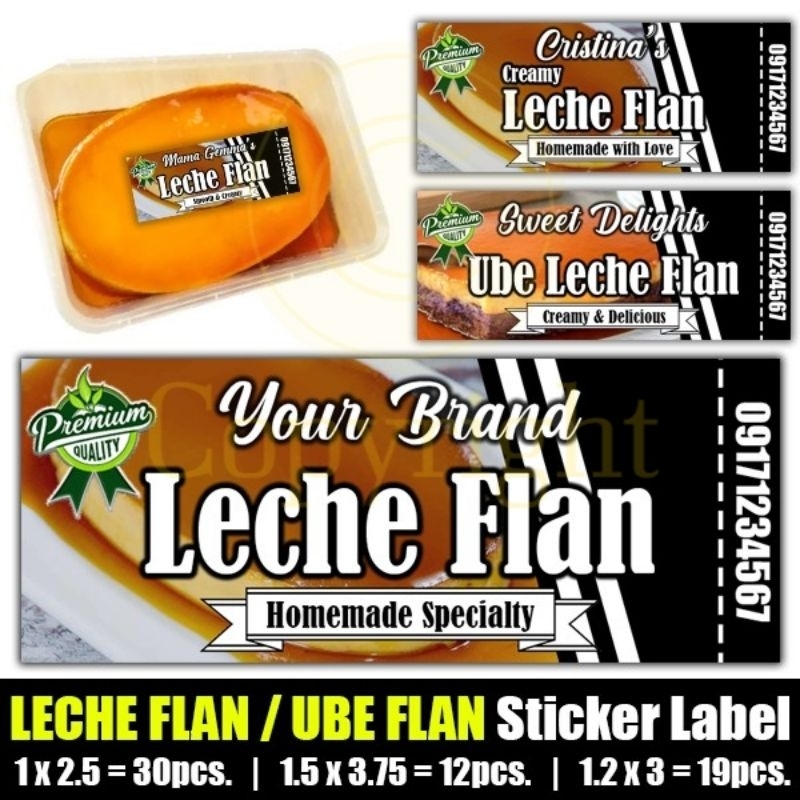 LECHE FLAN / UBE LECHE FLAN Sticker Label (Ready-To-Use | Glossy ...