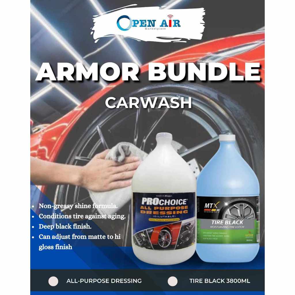 Microtex Car Care Armor Bundle (Tire Black 3800 & All Purpose Dressing ...
