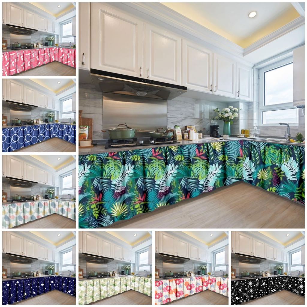 Lababo Kitchen Silk Curtain Kurtina Home Decorations 150*70cm | Shopee ...