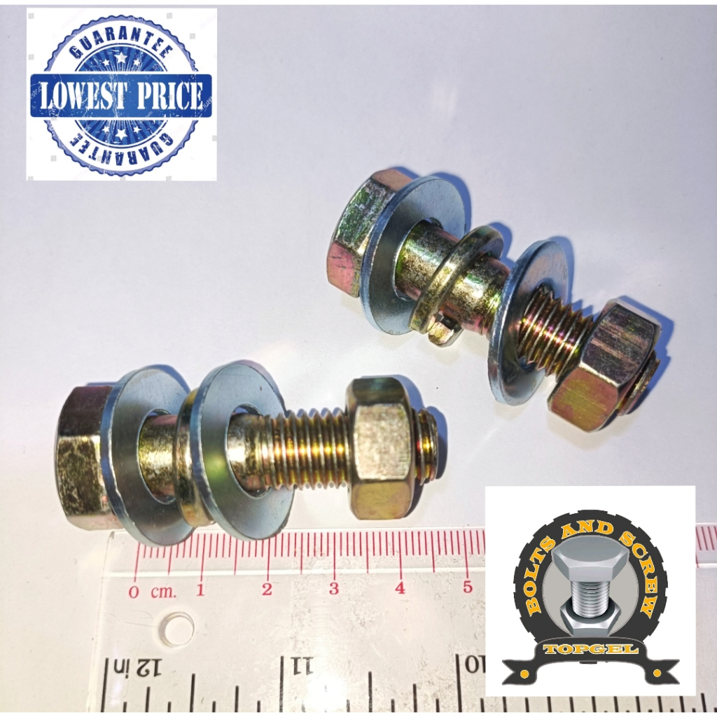 HELPER SHOCK BOLT SET 12X45 (BOLT, NUT, LOCK WASHER & 2PCS FLAT WASHER ...
