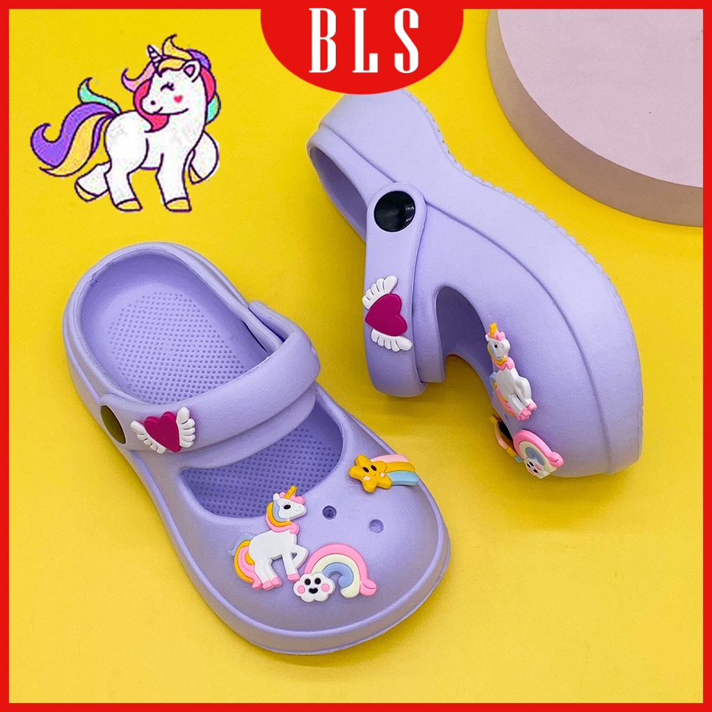 BLS Unicorn Clogs for kids Girls full force sandals eva 24-35 | Shopee ...