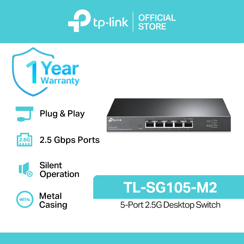 TP-Link | TL-SG105-M2 | 5-Port | 2.5G | Network | Desktop | Switch ...