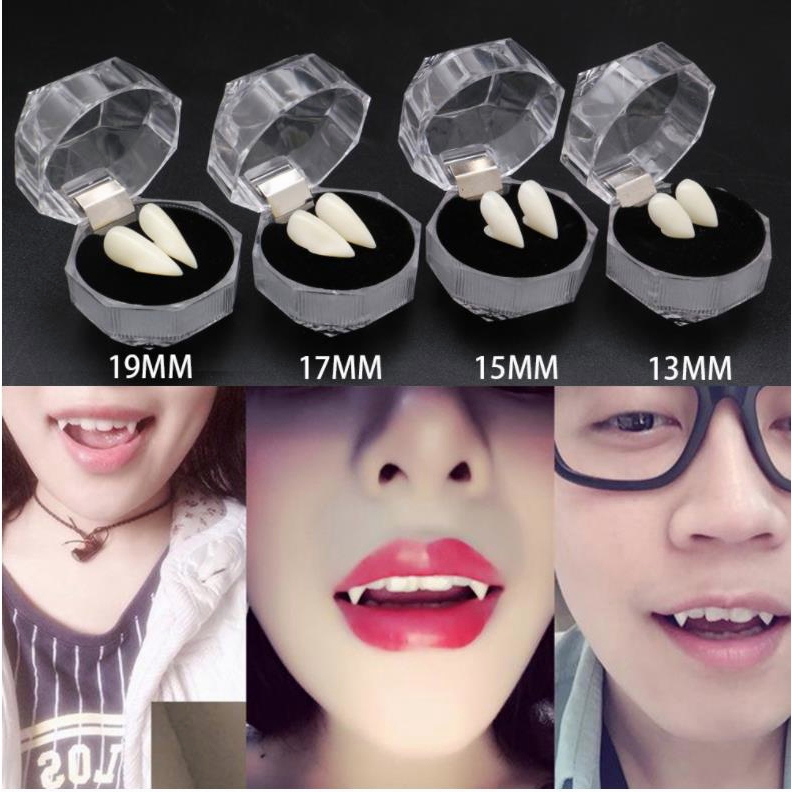Vampire Werewolves Fangs Fake Dentures Teeth Costume Halloween Costume ...